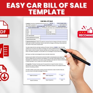 Bill of Sale for Car, as is Bill of Sale Car, Car Bill of Sale, Bill of ...