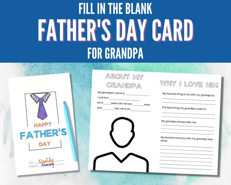Grandpa Father's Day Card Printable Father's Day Gift - Etsy