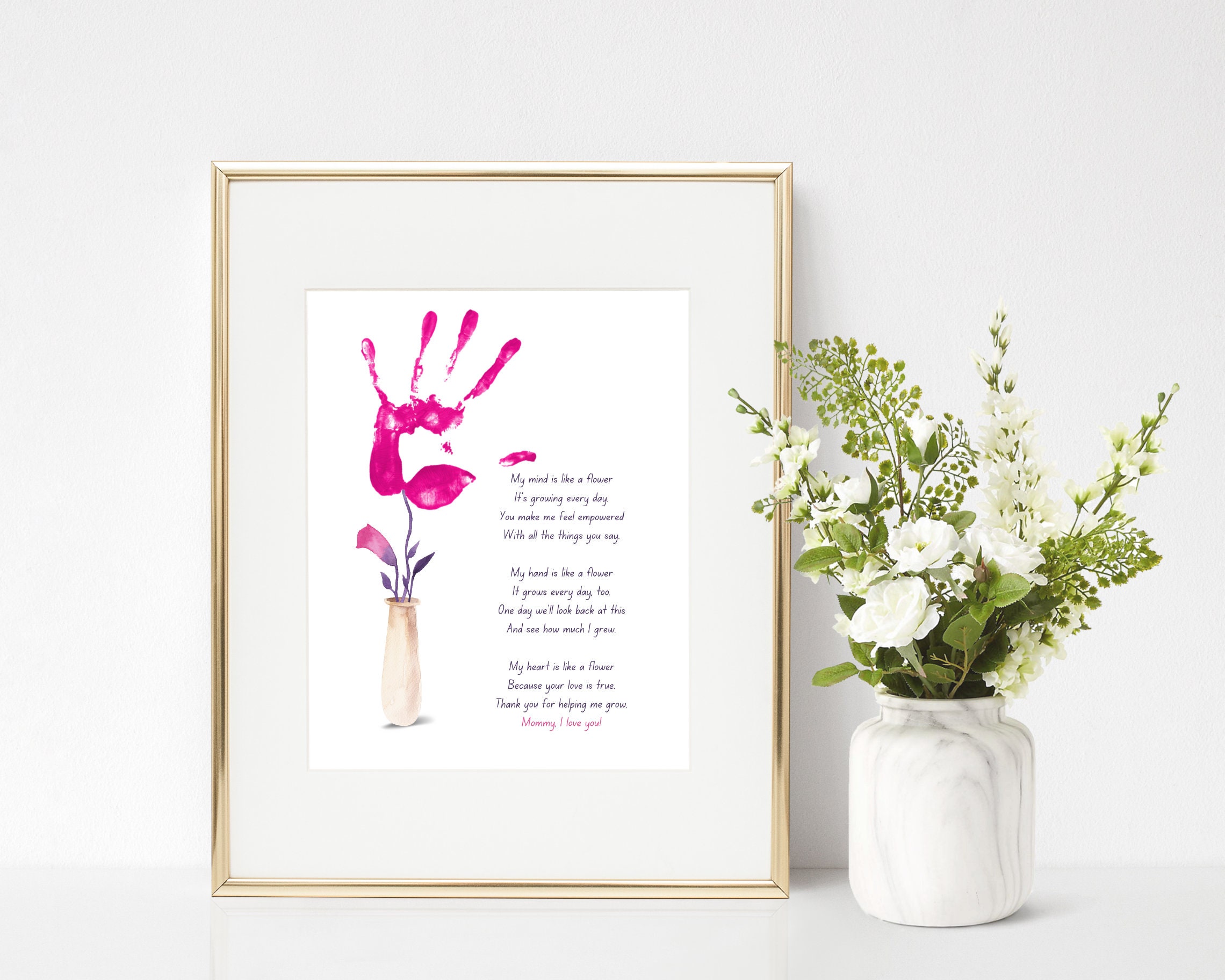 I'm Growing Like a Flower Handprint Art Flower Handprint - Etsy