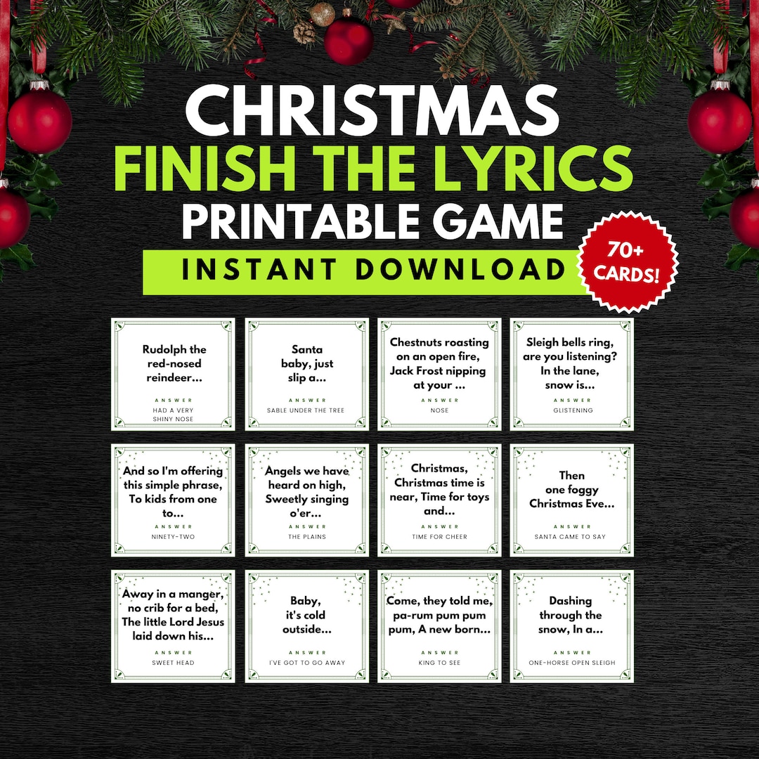 Finish the Lyric Christmas Game, Finish the Christmas Carol, Think Fast ...