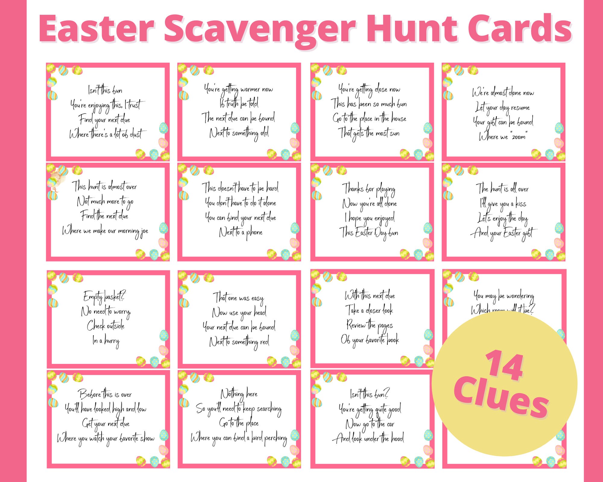 Easter Scavenger Hunt Easter Egg Scavenger Hunt Clues - Etsy UK
