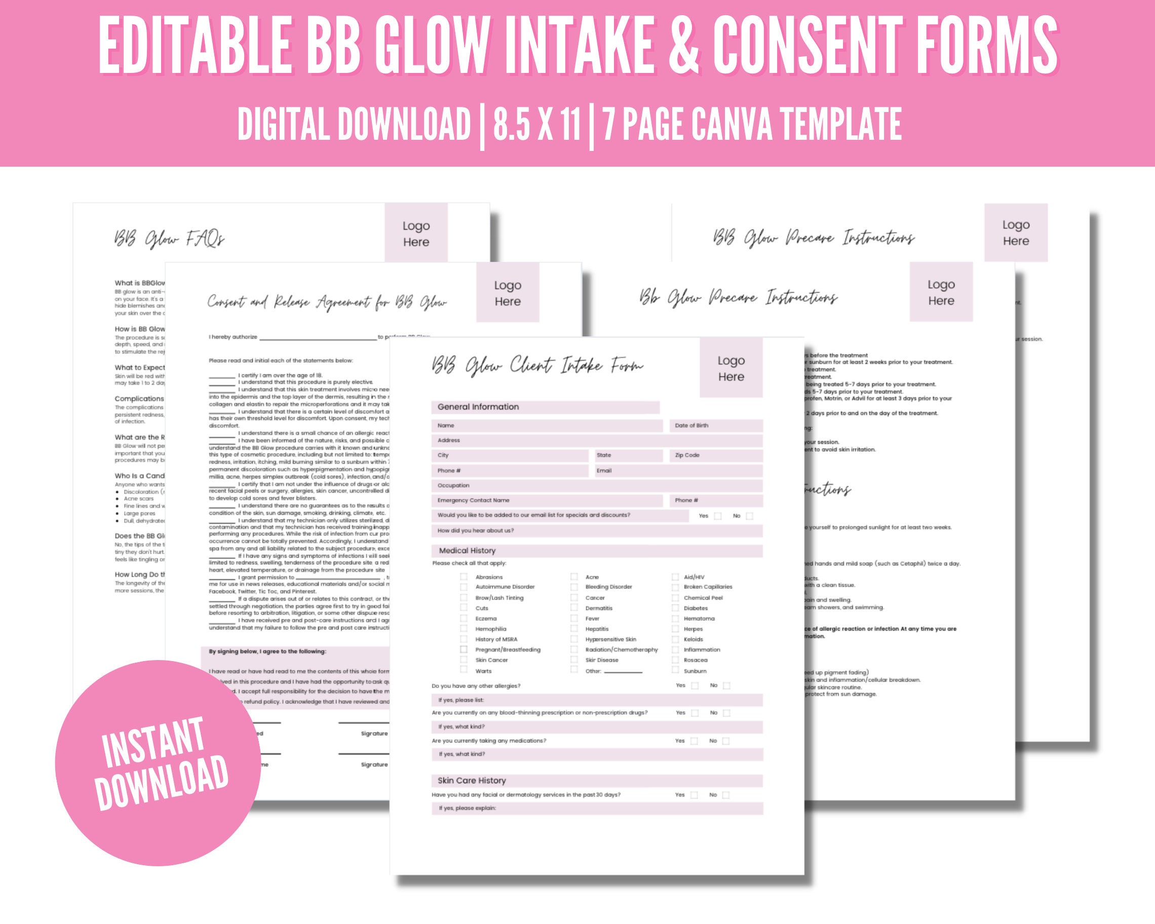 BB Glow Consent Form Treatment Consent Form BB Glow | Etsy Australia