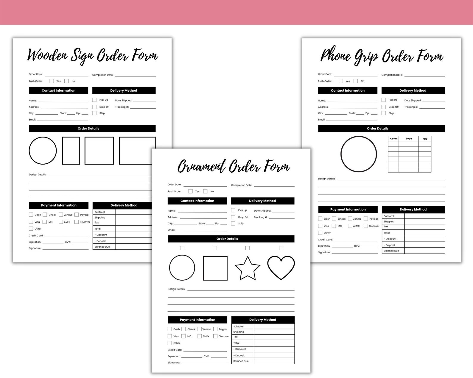 Editable Craft Order Form Templates Order Forms for Craft - Etsy