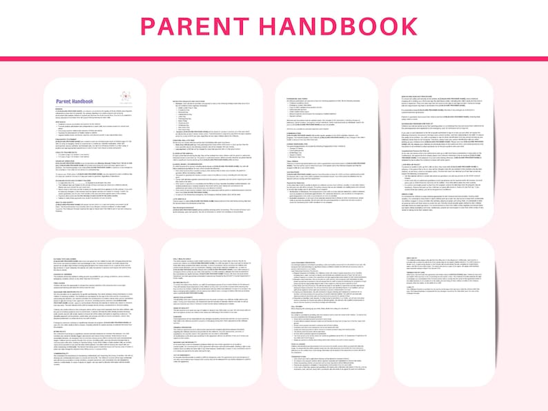 Daycare Parent Handbook: Editable Childcare Policy Template (canva) - Etsy