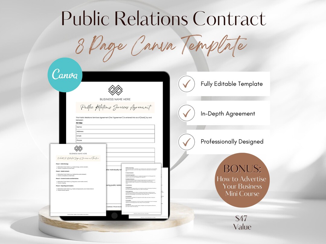 PR Contract, PR Contract Template, PR Contract Example, Sample Public ...