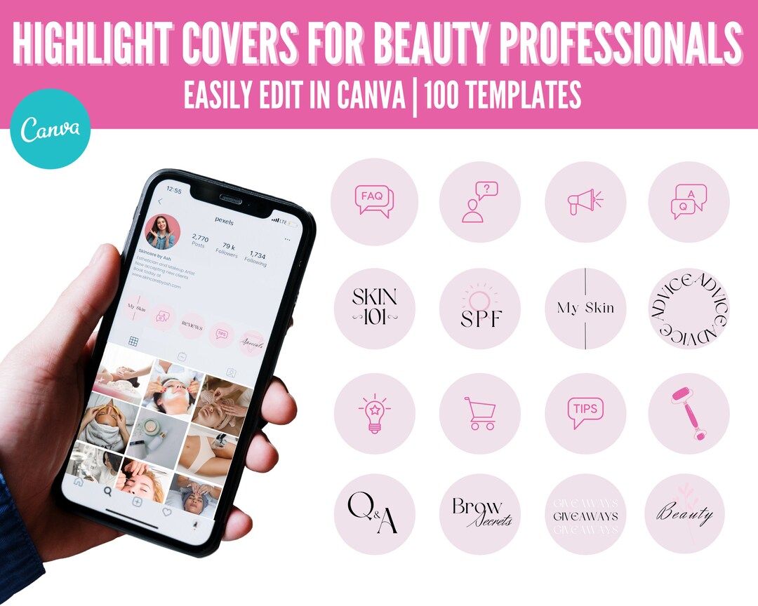 Instagram Highlight Covers for Estheticians and Beauty Professionals ...
