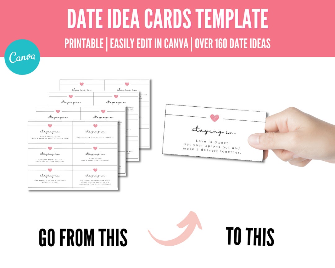Editable Date Ideas, A Year of Dates, Valentine's Day Gift for Her ...