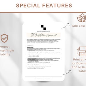 Tile Installation Contract Template, Tile Installer Contract, Tile ...