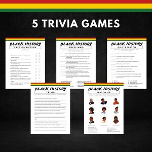 Black History Month Games, Black History Month Trivia Games, Black ...