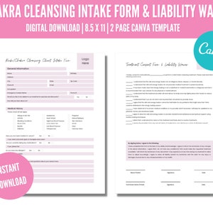 Reiki Forms, Chakra Cleansing Consultation Forms, Informed Consent Form ...