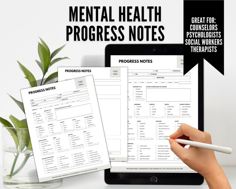 Editable Therapy Progress Notes Template, Mental Health Forms (canva ...