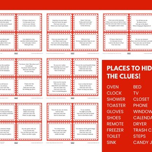 Valentine's Day Scavenger Hunt, Indoor Treasure Hunt Clues, Valentine's ...