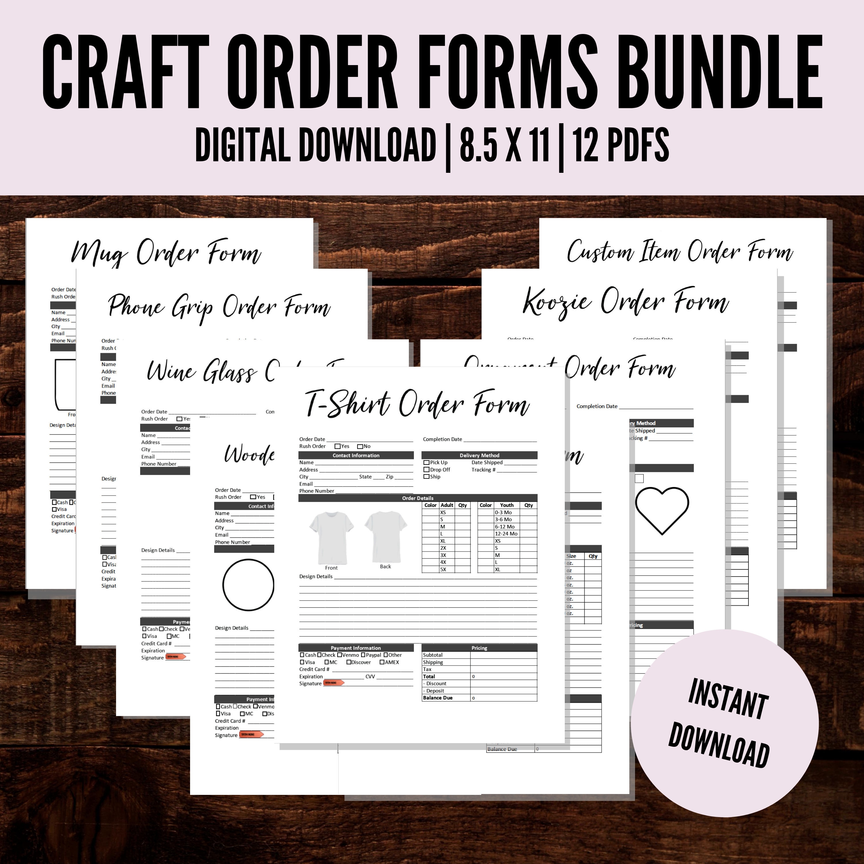 Stationery Templates ORDER FORM BUNDLE Tshirt+Tumbler+Custom+Face Mask ...