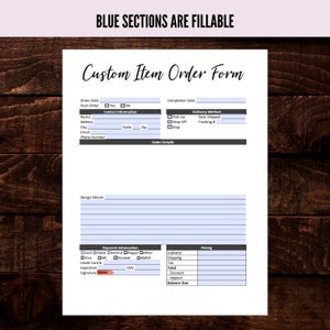 Custom Order Form Template - Etsy