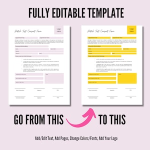 Editable Patch Test Consent Form, Disclaimer Form, Waiver Form - Etsy