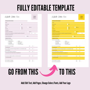 Editable Kybella Intake Form, Consent Form PDF, Esthetician Business ...