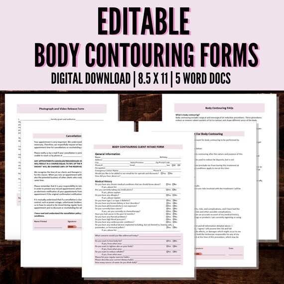 Body Sculpting Consent Forms E-Sign Body Contouring Intake Form ...