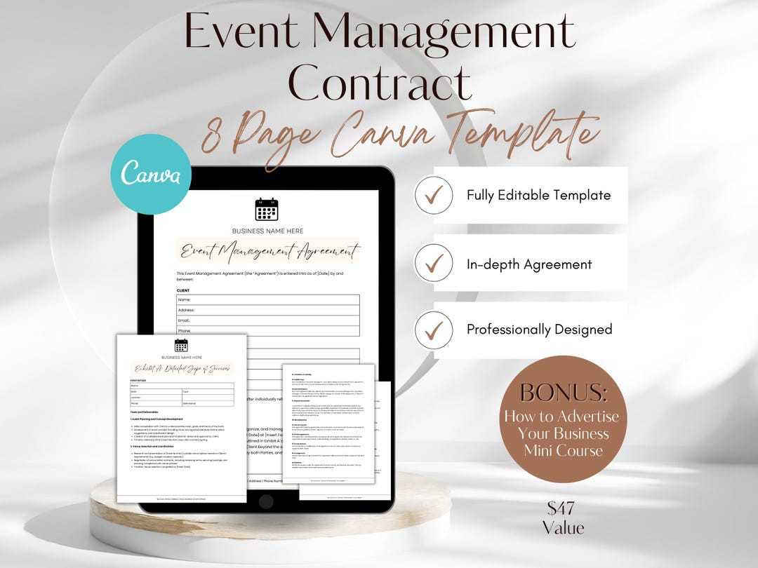 Event Management Contract Template, Event Management Agreement, Event ...