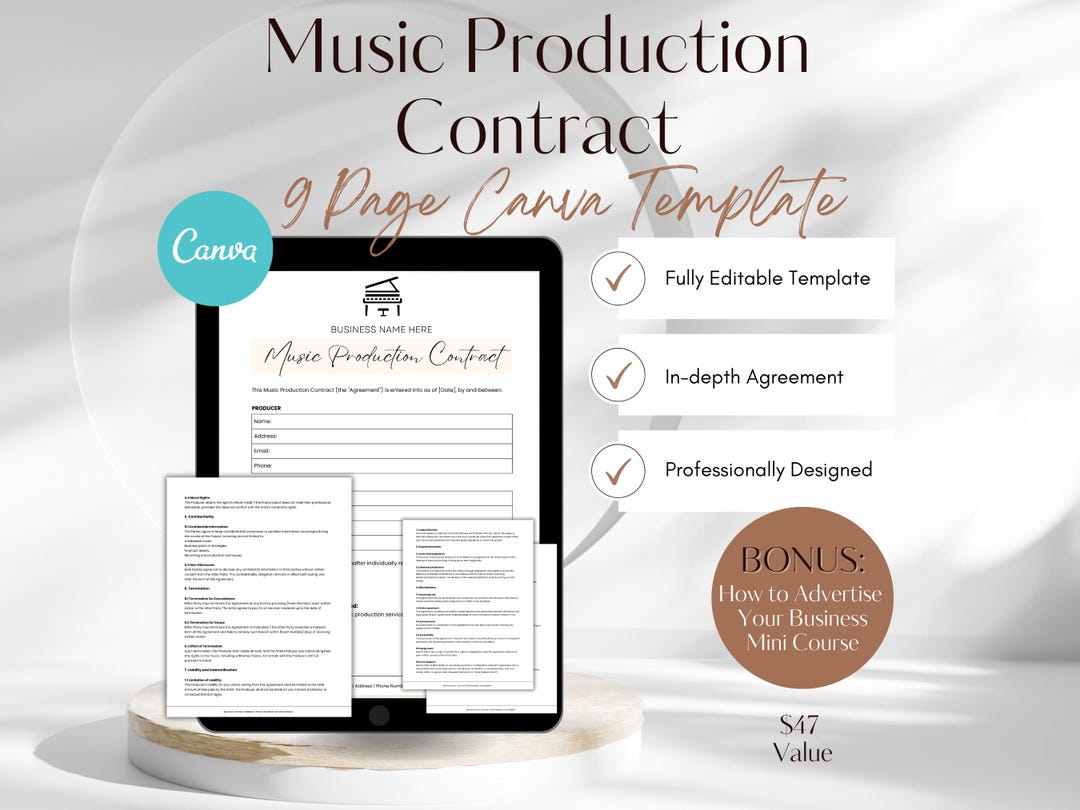 Music Production Agreement, Music Production Contract, Music Production ...