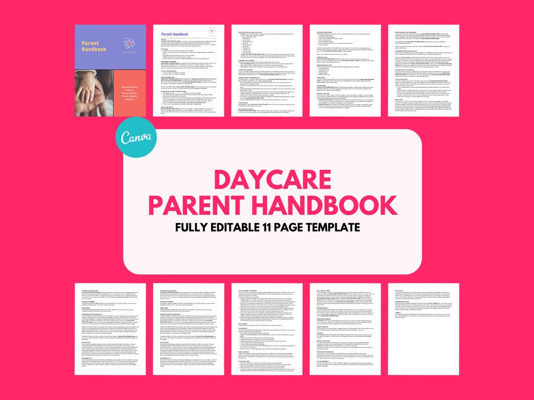 Daycare Parent Handbook: Editable Childcare Policy Template (canva) - Etsy