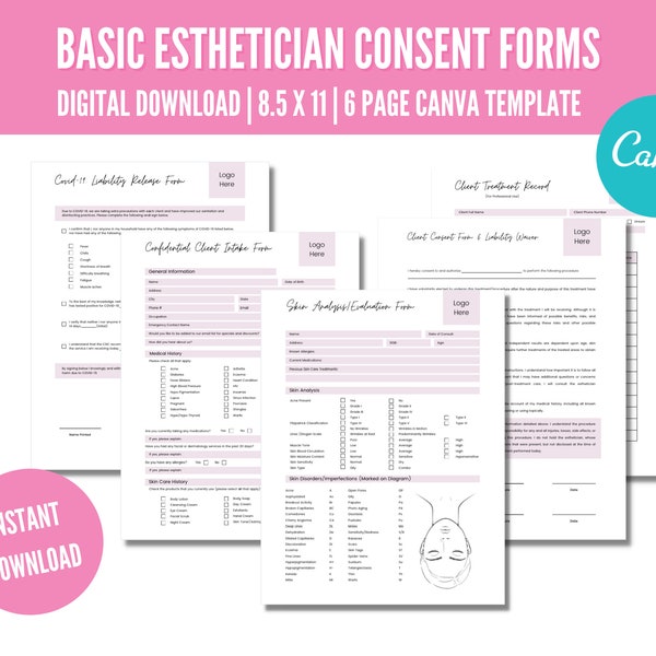 Esthetician Forms - Etsy