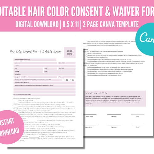 Editable and Printable Wig Consultation Form Template Wigs - Etsy