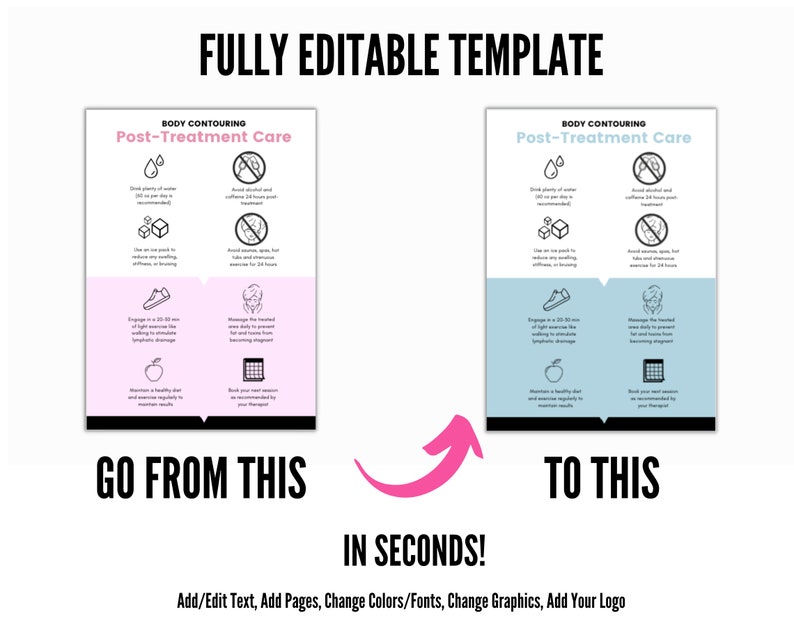 Body Sculpting Aftercare Card Body Contouring Precare Card - Etsy