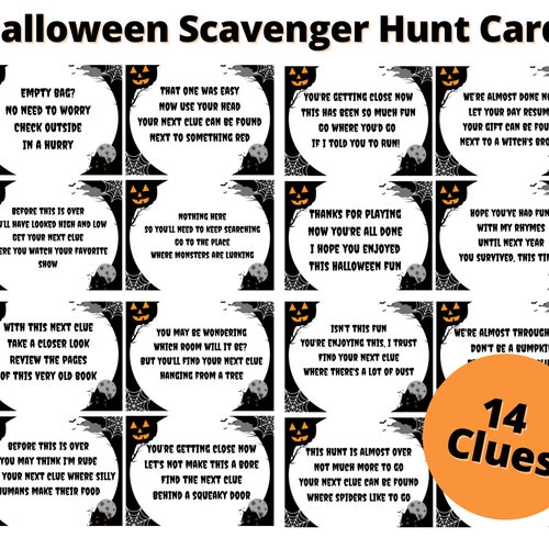 Outdoor Halloween Treasure Hunt Clues Halloween Scavenger - Etsy UK