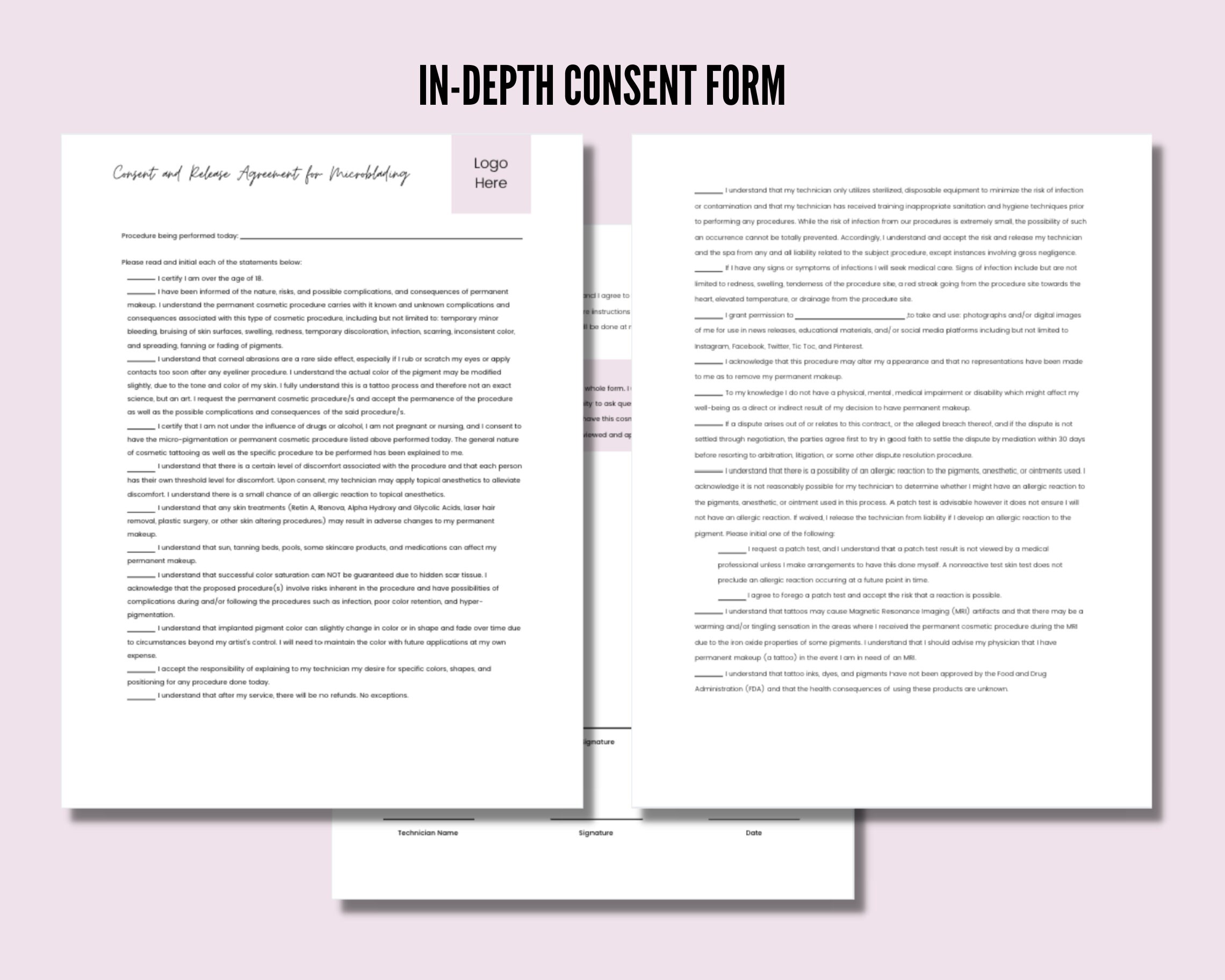 Printable Microblading Consent And Release Form - Printable Forms Free ...