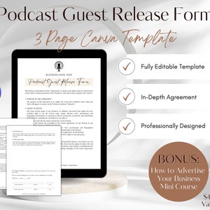 Podcast Guest Release Form Template Podcast Guest Contract - Etsy