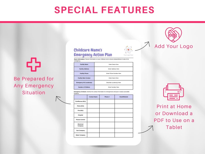 Daycare Emergency Plan Template: Editable Childcare Action Plan (canva ...