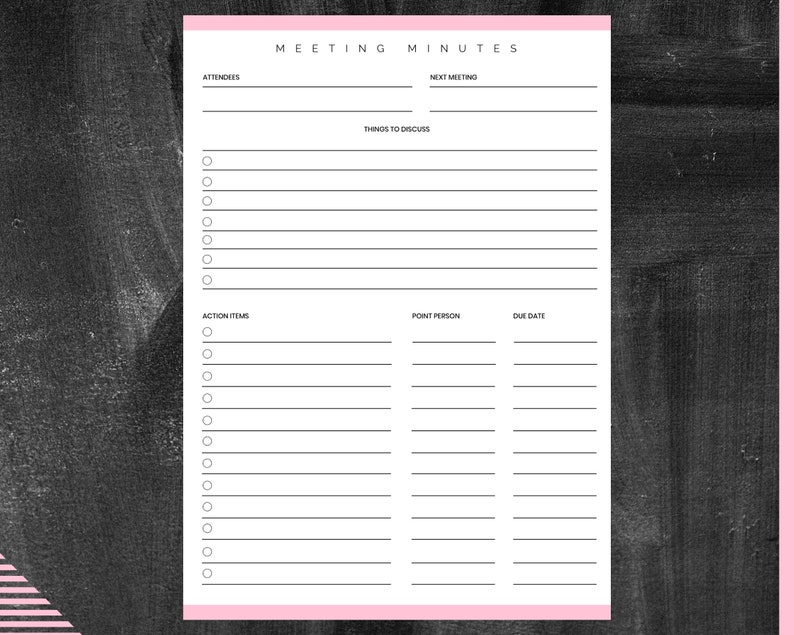Project Planner Template Project Planner Printable Meeting | Etsy