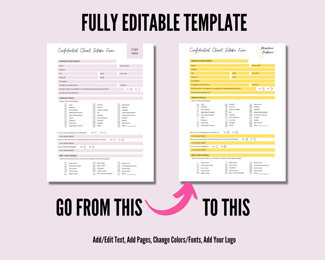 Hair Stylist Consultation Forms Hair Color Waiver Form | Etsy