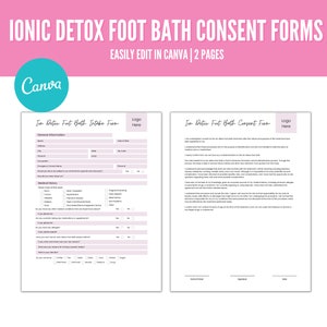 Ionic Foot Bath Consent Forms, Ionic Foot Detox Consent Form, Foot ...