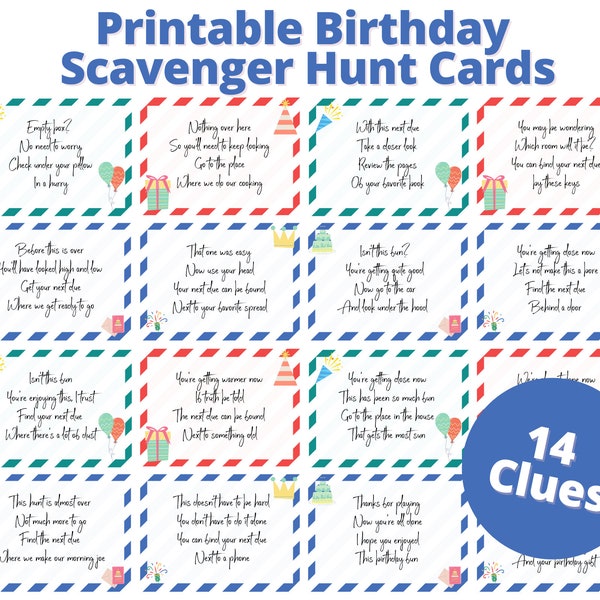 Scavenger Hunt Cards - Etsy