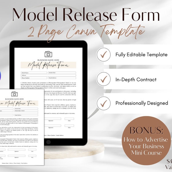 Photo Model Release - Etsy