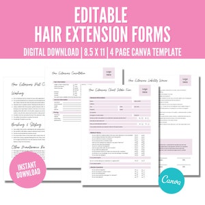 Hair Extensions Consultation Form, Hair Extensions Release Form ...