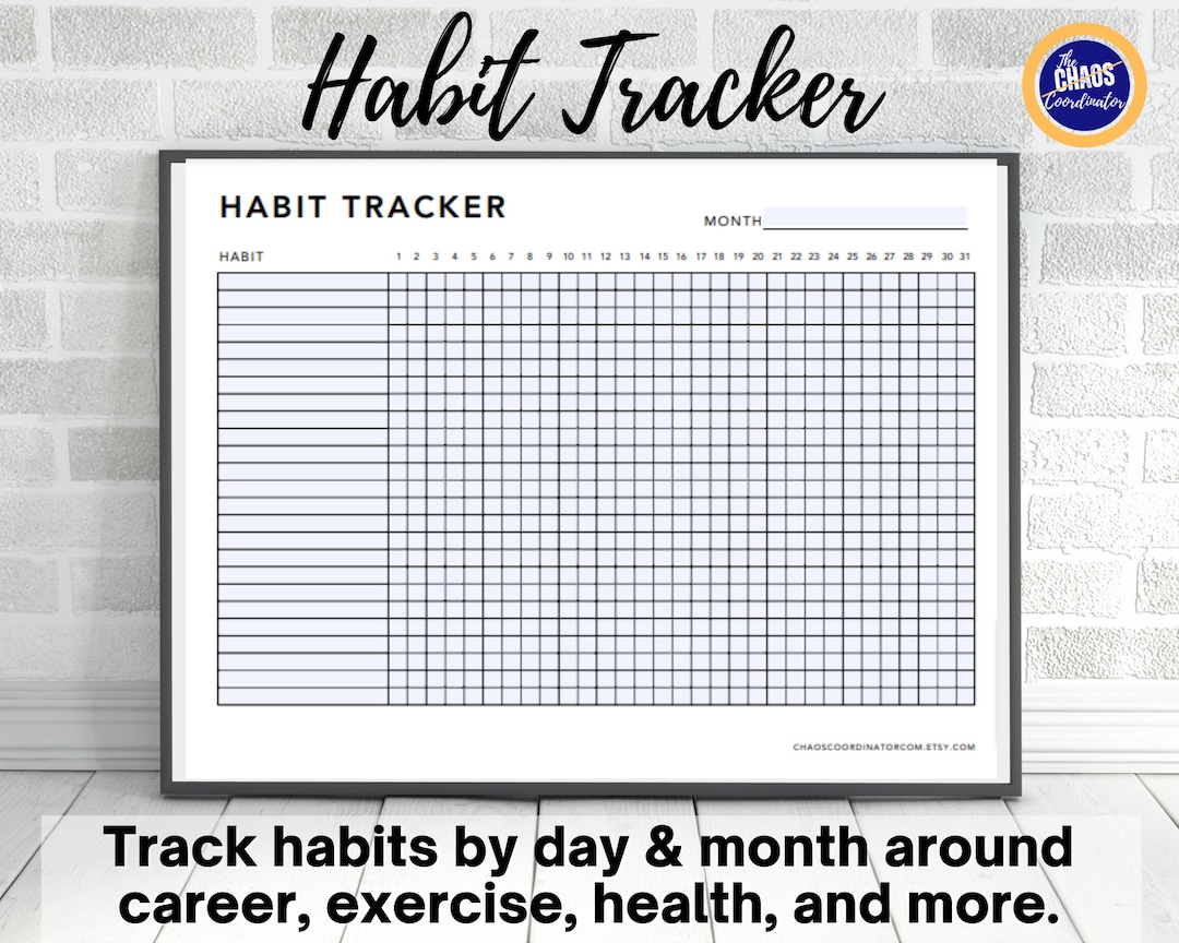 Editable Monthly Habit Tracker Printable Planner Adults Home Kids Habit ...