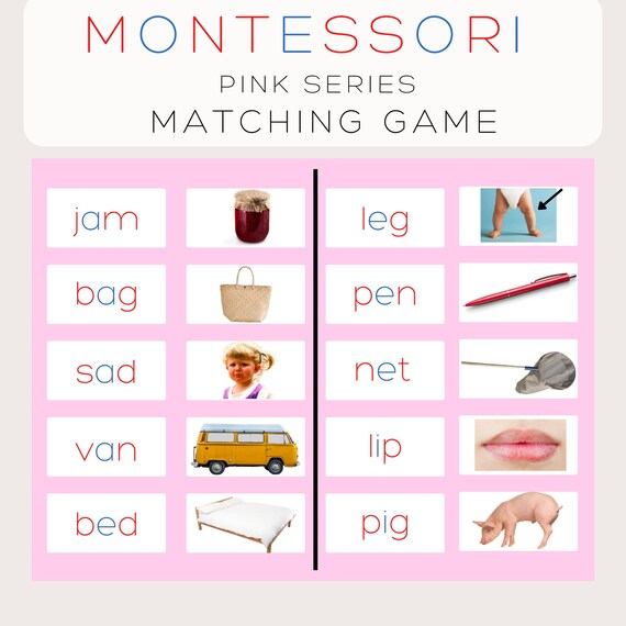 MONTESSORI MATCHING GAME Pink Series - Etsy