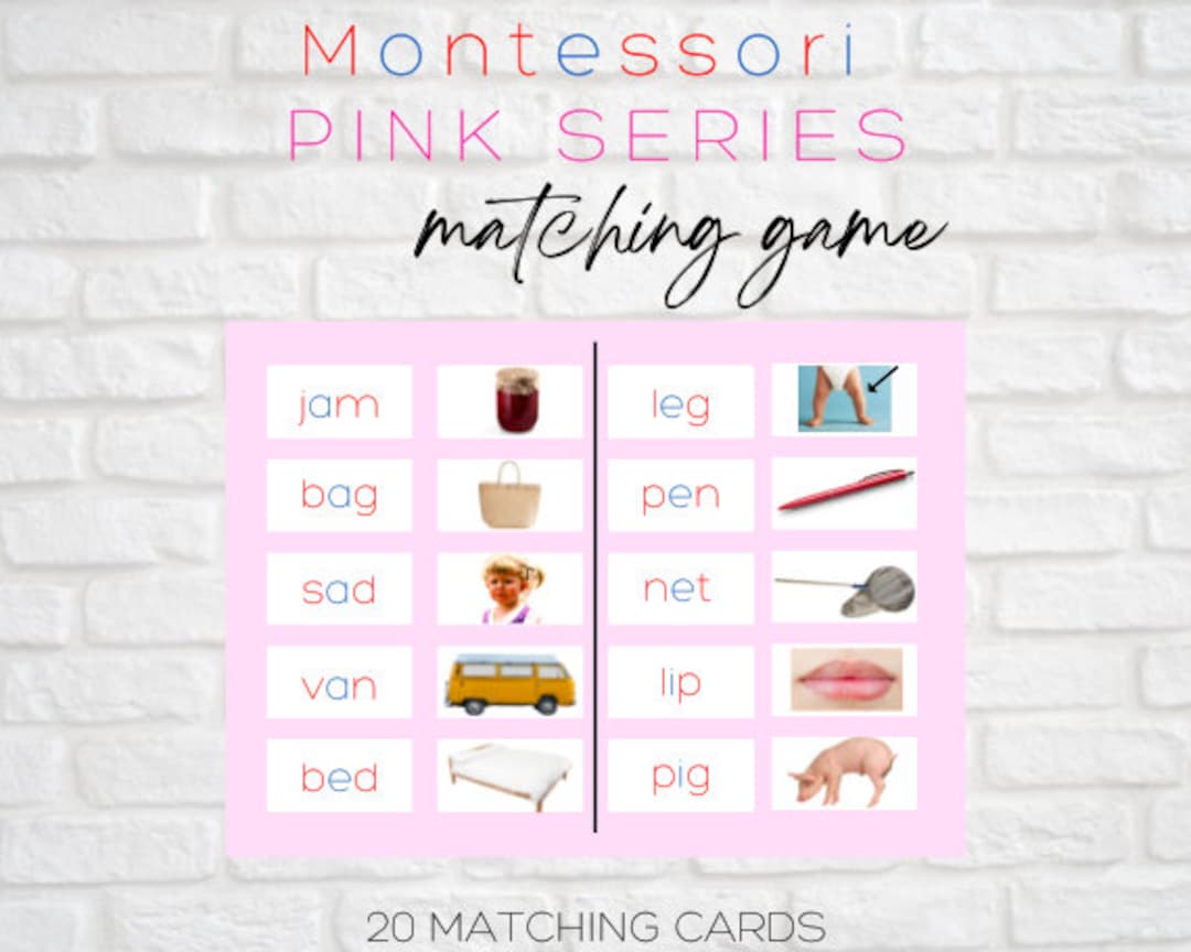 MONTESSORI MATCHING GAME | Pink Series - Etsy