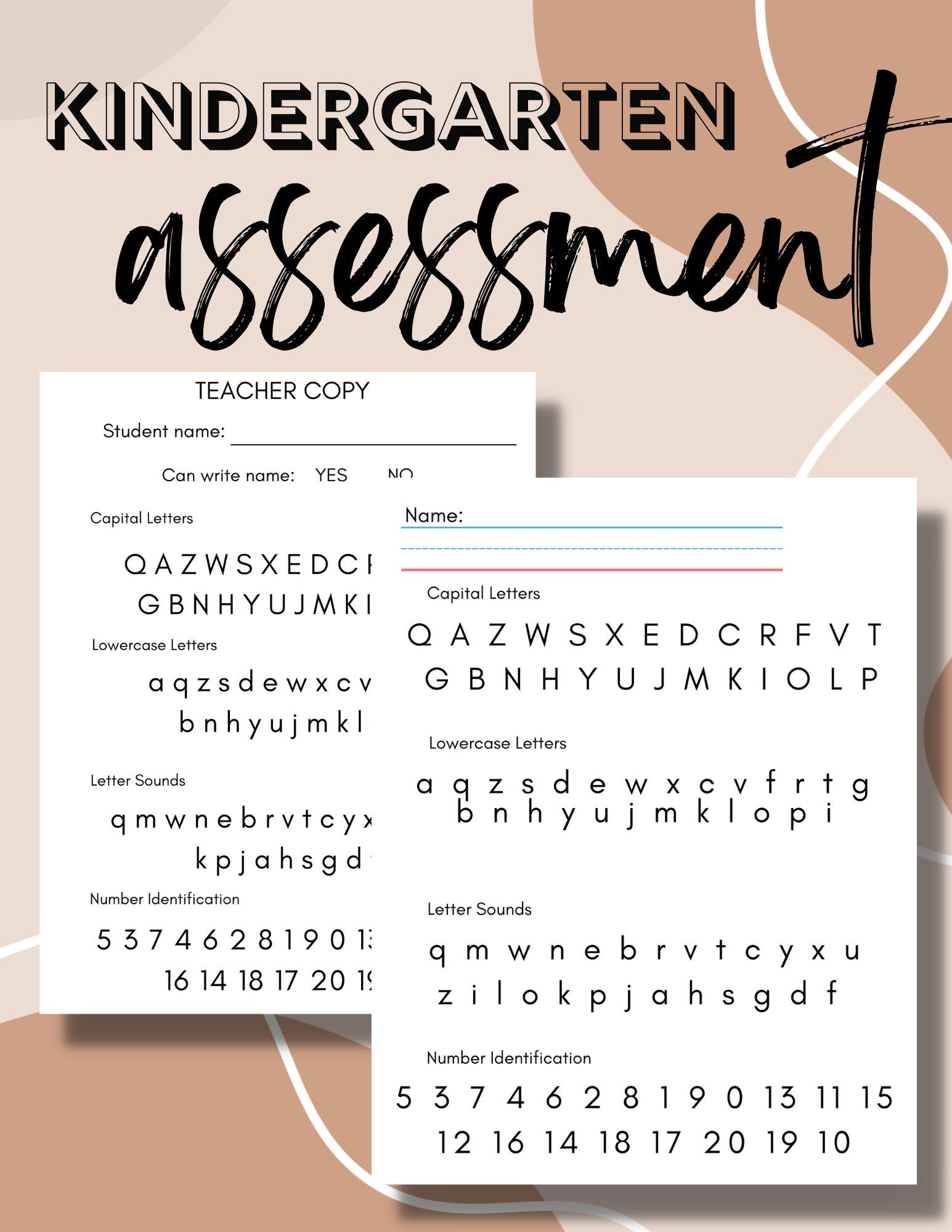 KINDERGARTEN READINESS ASSESSMENT - Etsy