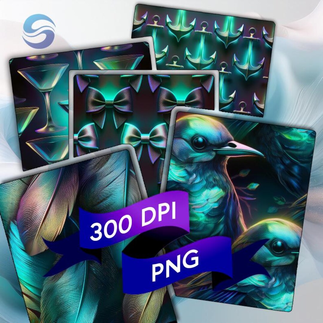 5 Bioluminescent Digital Papers, Repeating Patterns, Seamless ...