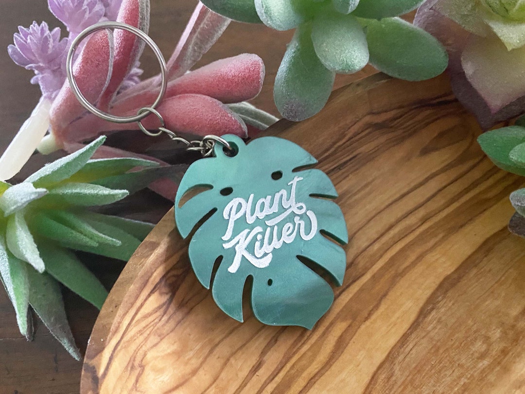 Plant Killer Monstera Leaf Keychain - Etsy