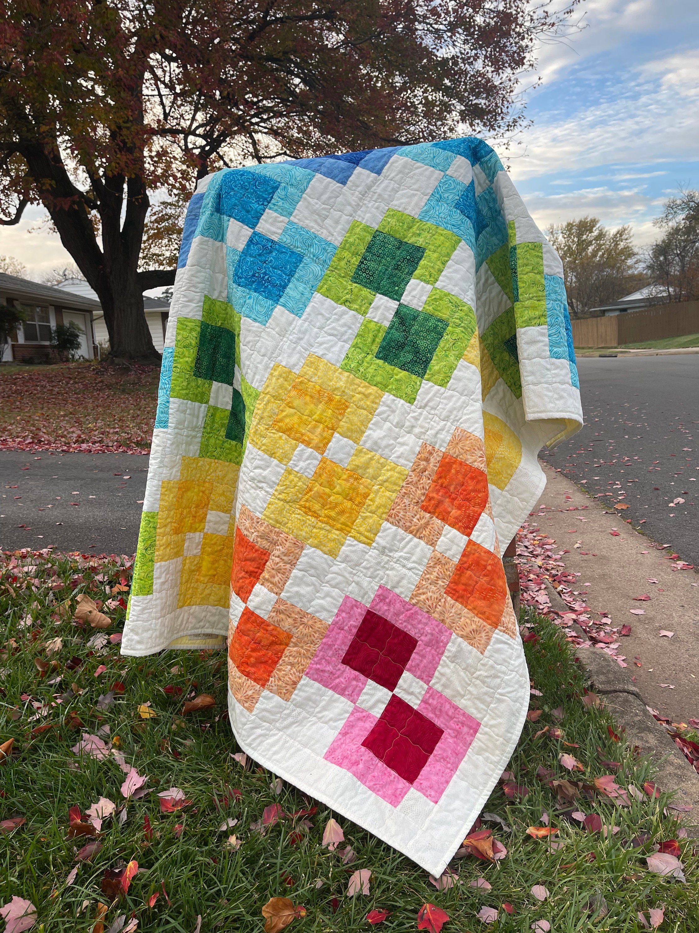 Rainbow Parade Quilt Pattern Beginner Friendly Pattern With Step by ...
