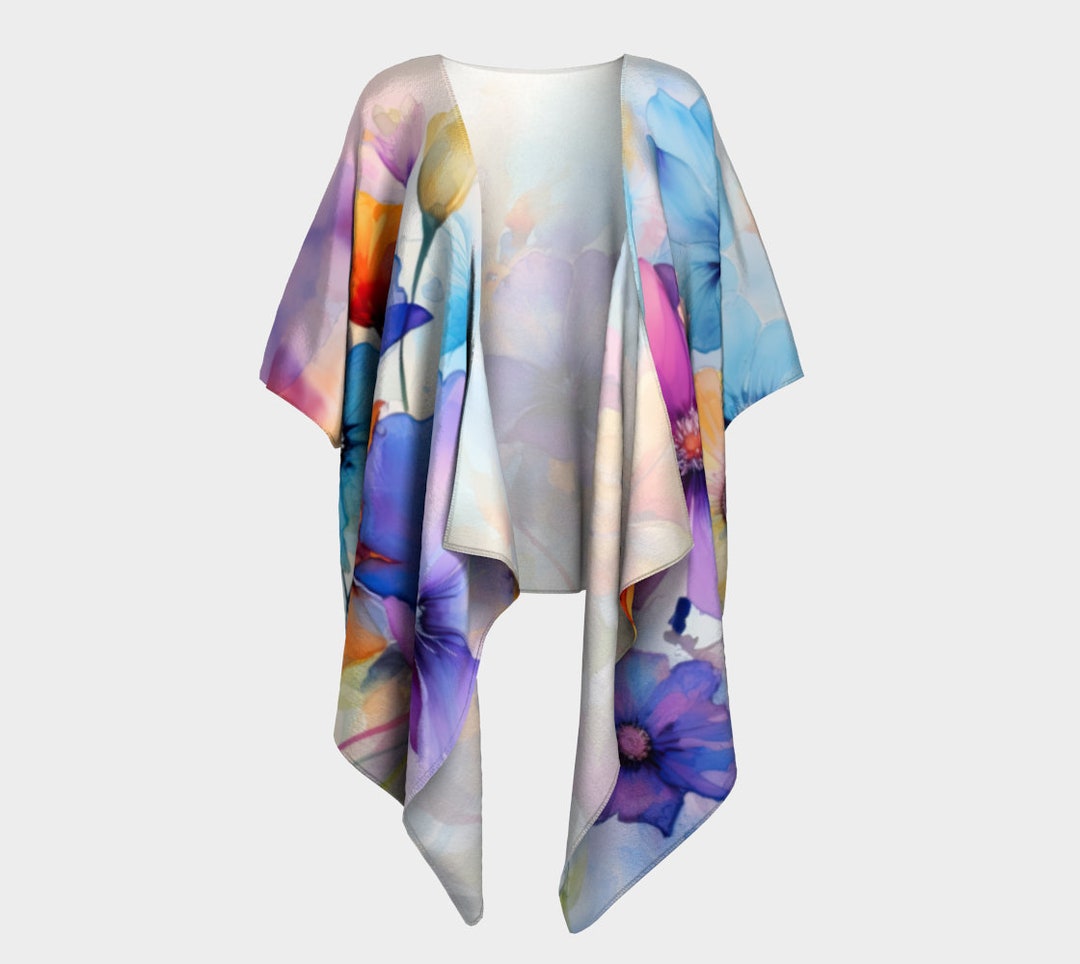 Floral Draped Kimono - Etsy Canada