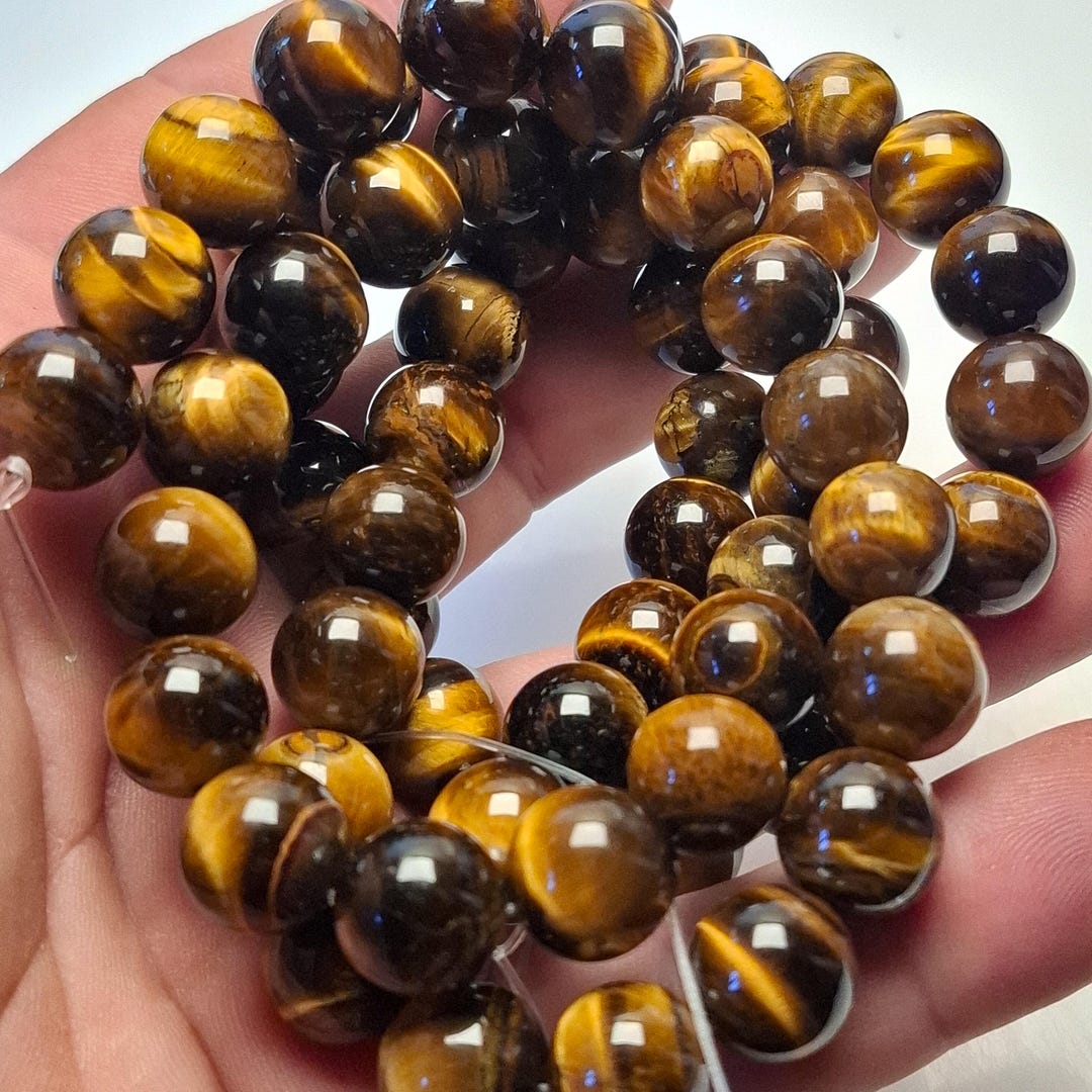 Tiger Eye Beads 12mm, 40cm Rope Natural Round Beads - Etsy