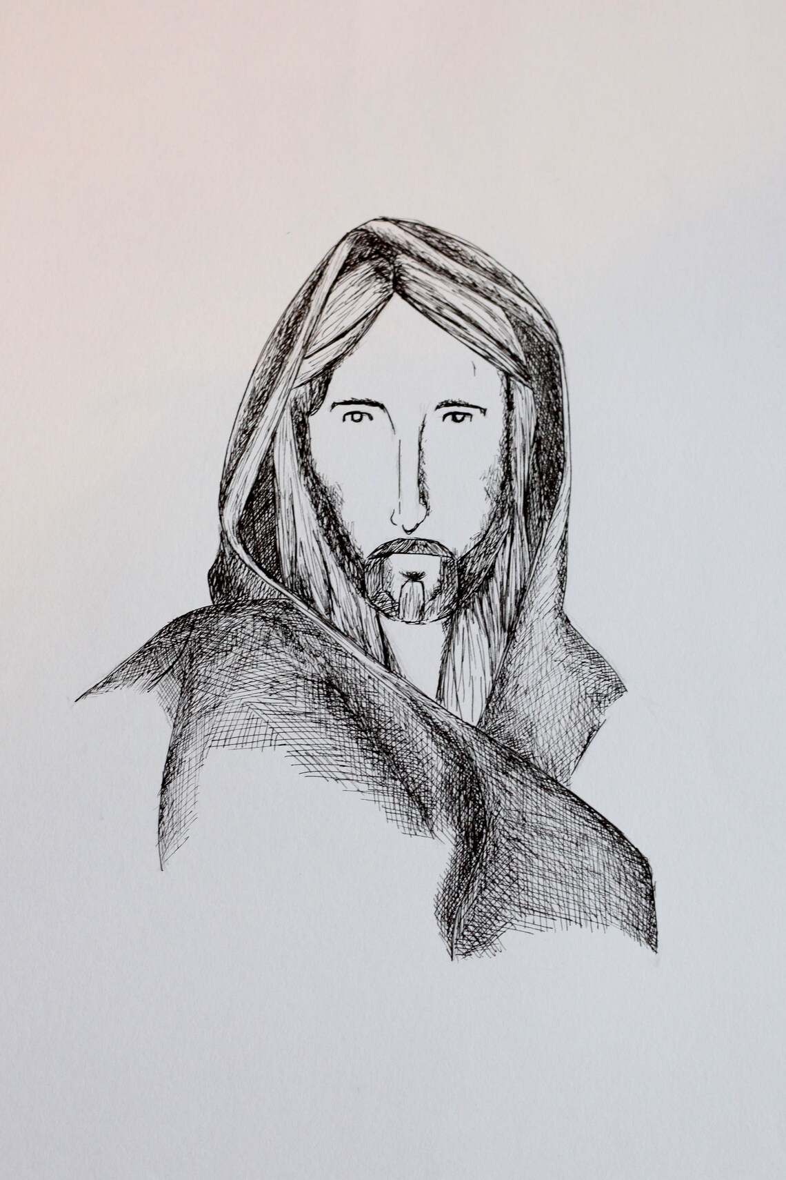 Jesus Pen and Ink Print | Etsy
