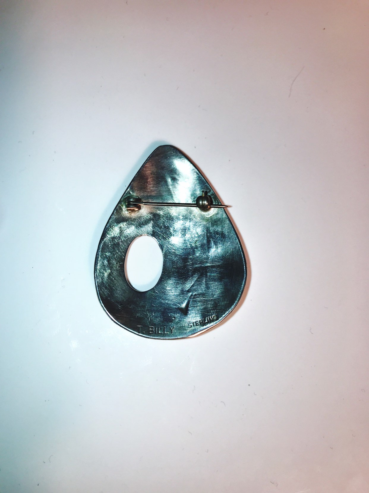 Hopi Overlay Silver Pin - Etsy