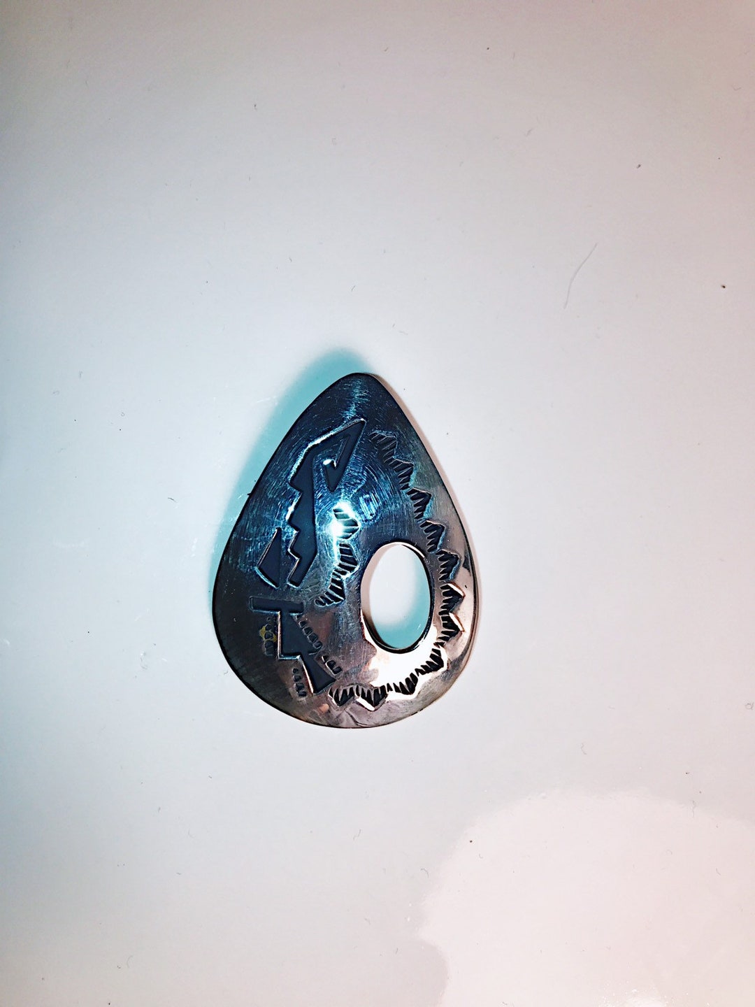 Hopi Overlay Silver Pin - Etsy