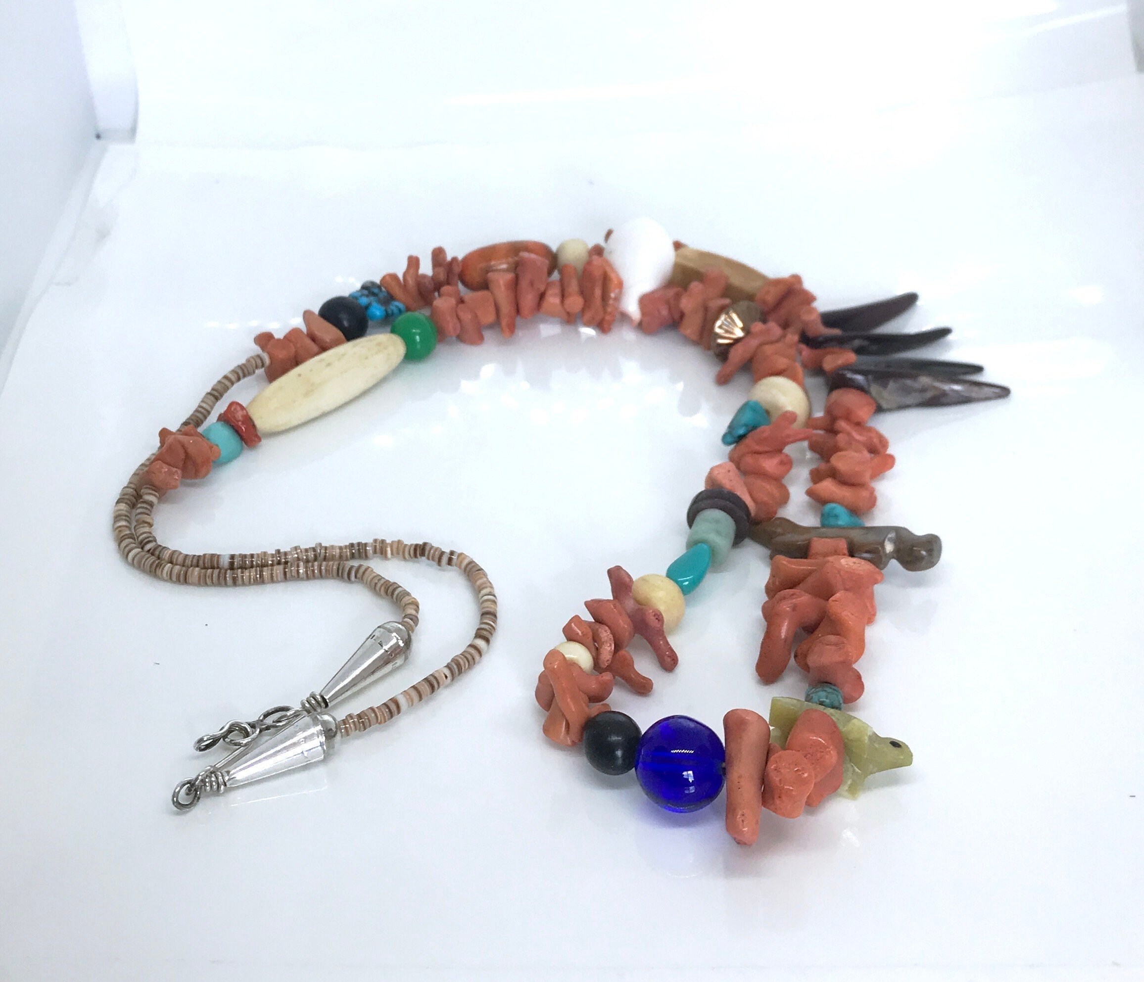 Vintage Custom-designed Treasure Necklace, Multi Stone Handmade Tribal ...